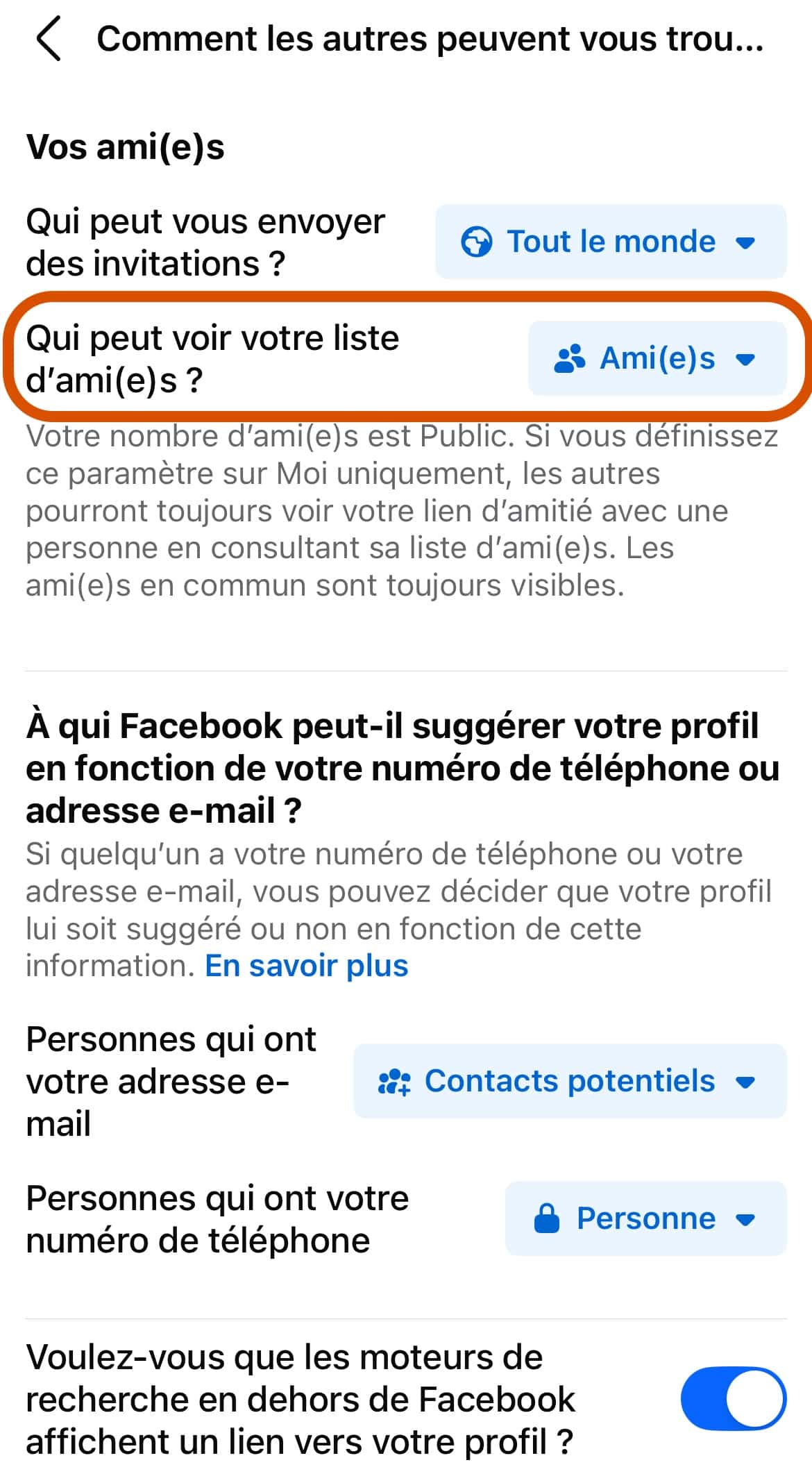 Facebook : voici comment cacher votre liste d’amis